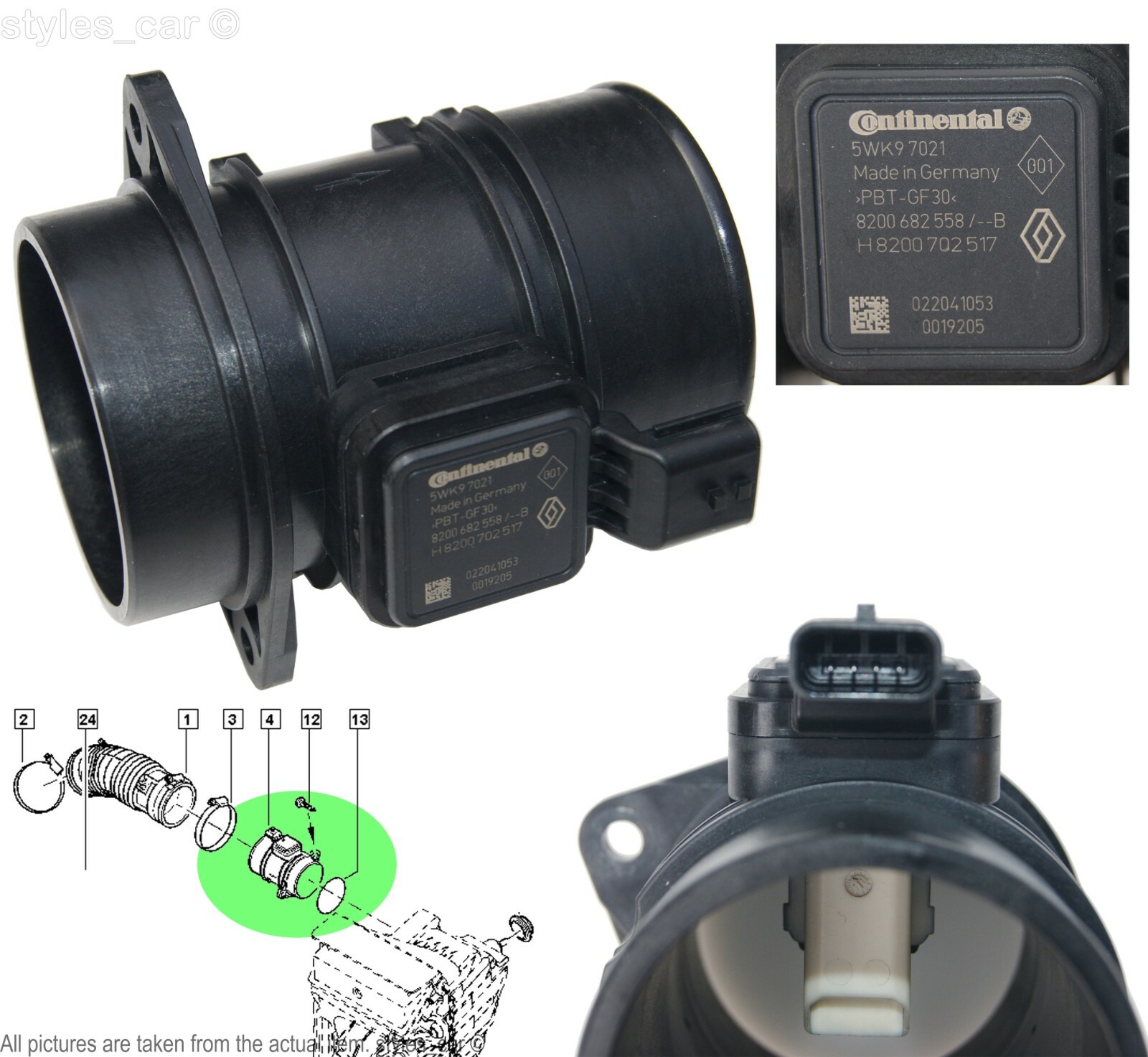 8200682558 Genuine Renault & Nissan Continental Mass Air Flow Meter MAP ...