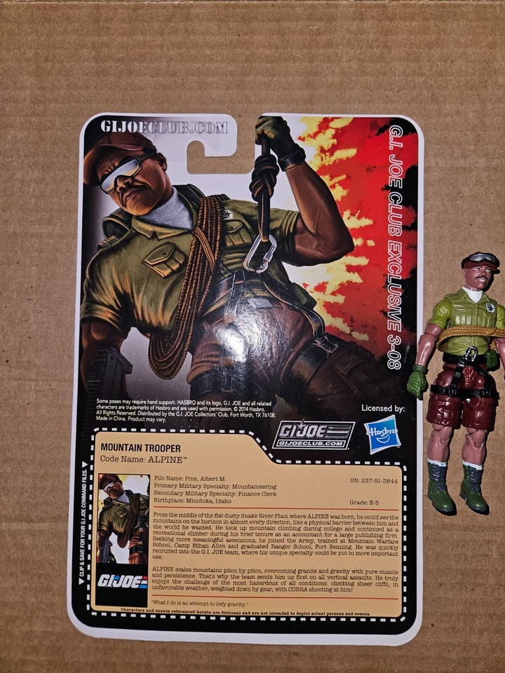 GI Joe Alpine FSS 3.0 Figure Complete 2015 Collector's Club Exclusive 3 ...