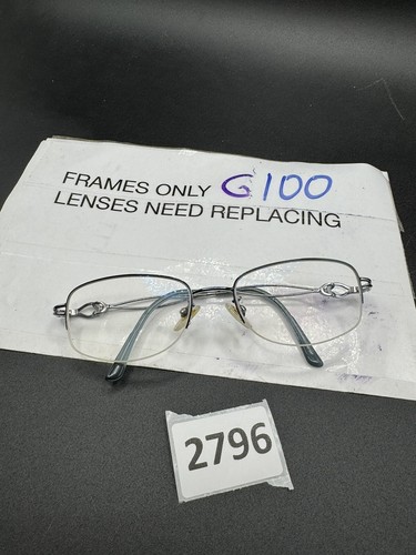 Cote D’Azur Silver Full Rim Metal Eyeglasses Frame Light Blue Twist | eBay