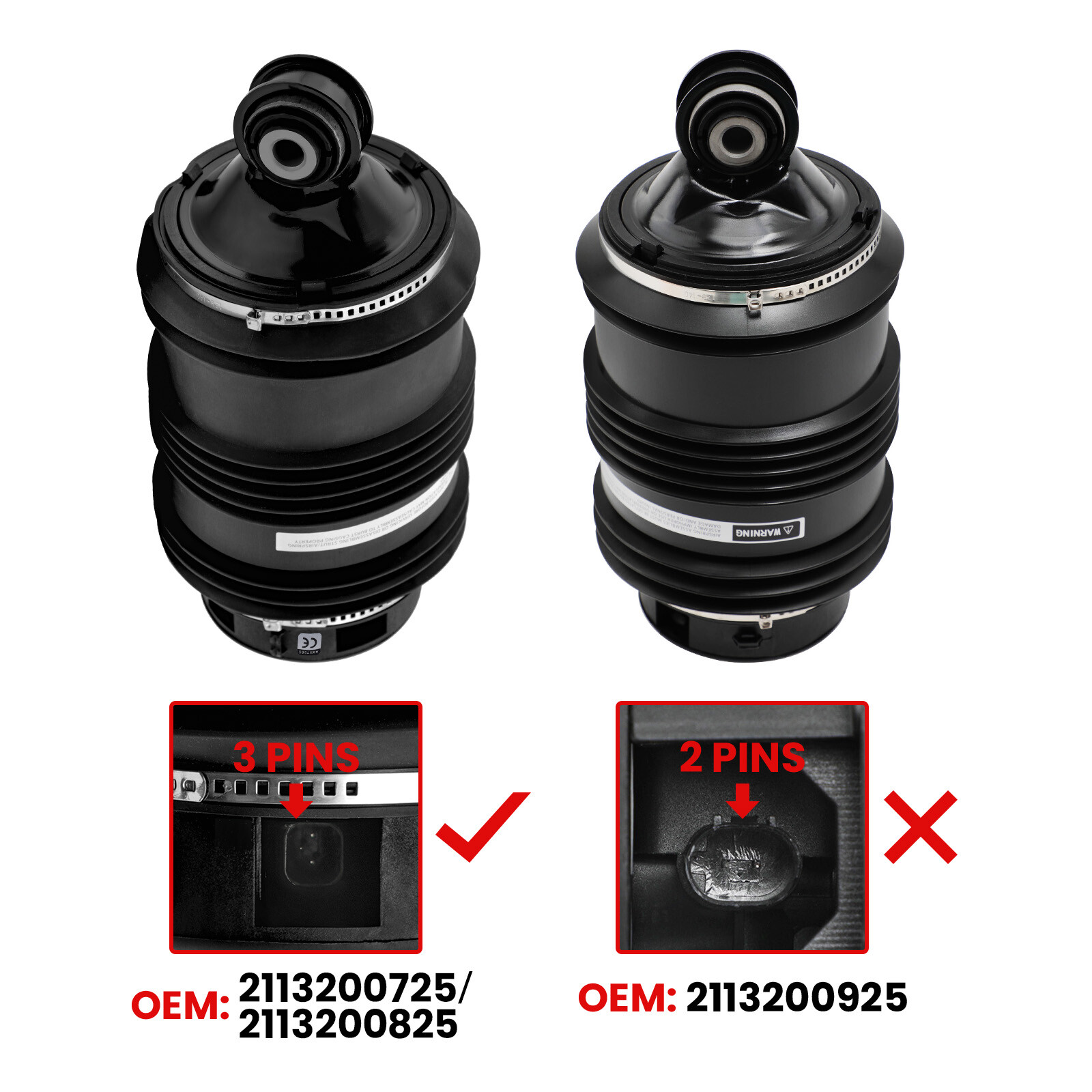 Pair Rear Air Shock Absorber Suspension Bag for Mercedes Benz E55 E63 ...