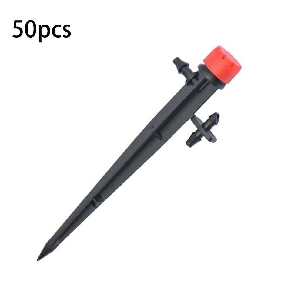 50Pack Adjustable Water Flow Irrigation Dripper Nozzle Stake Emitter ...