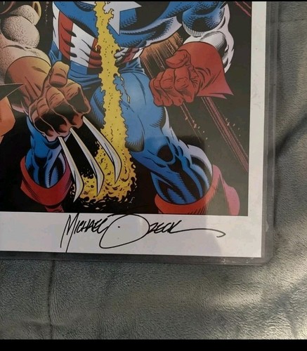 1989 CAPTAIN AMERICA WOLVERINE ART POSTER #8 By Michael Zeck Signed | eBay