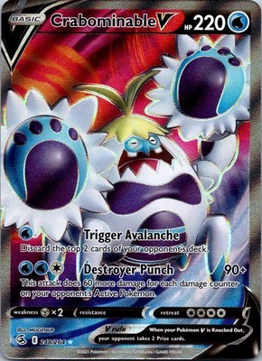 Crabominable V Full Art Ultra Rare - 248/264 - Fusion Strike Pokemon ...
