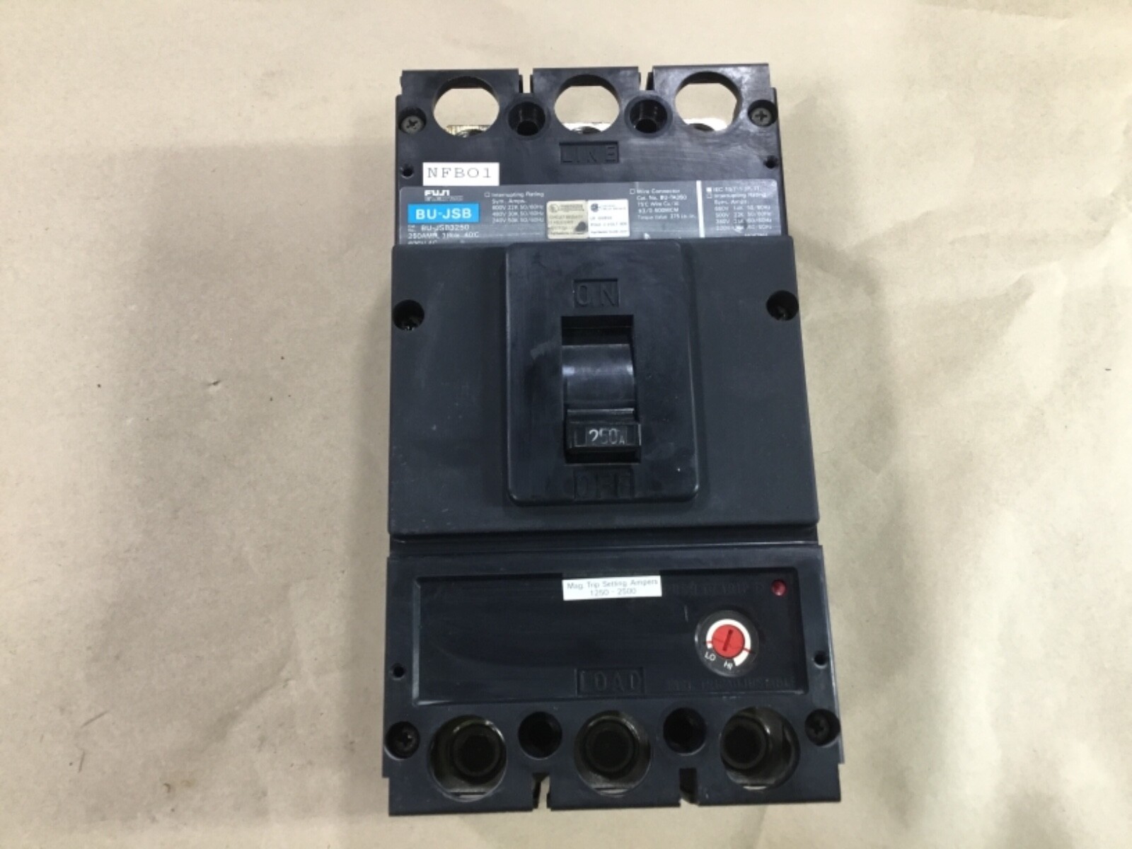 Fuji Electric Bu-jsb3250 Circuit Breaker 250 Amp 600v 3 Pole Bu-jsb ...