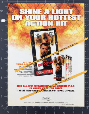 GRIDLOCK'd__Original 1997 Trade print AD / video promo__TUPAC SHAKUR ...