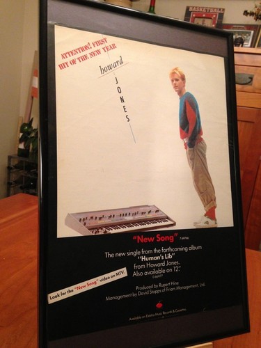 BIG 11X17 FRAMED ORIGINAL HOWARD JONES "HUMAN'S LIB" DEBUT LP ALBUM CD ...