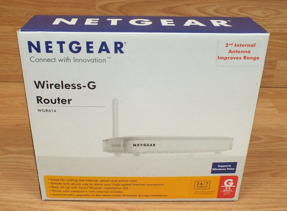NetGear WGR614 54 Mbps 4-Port 10/100 Wireless G Secured Router **READ ...
