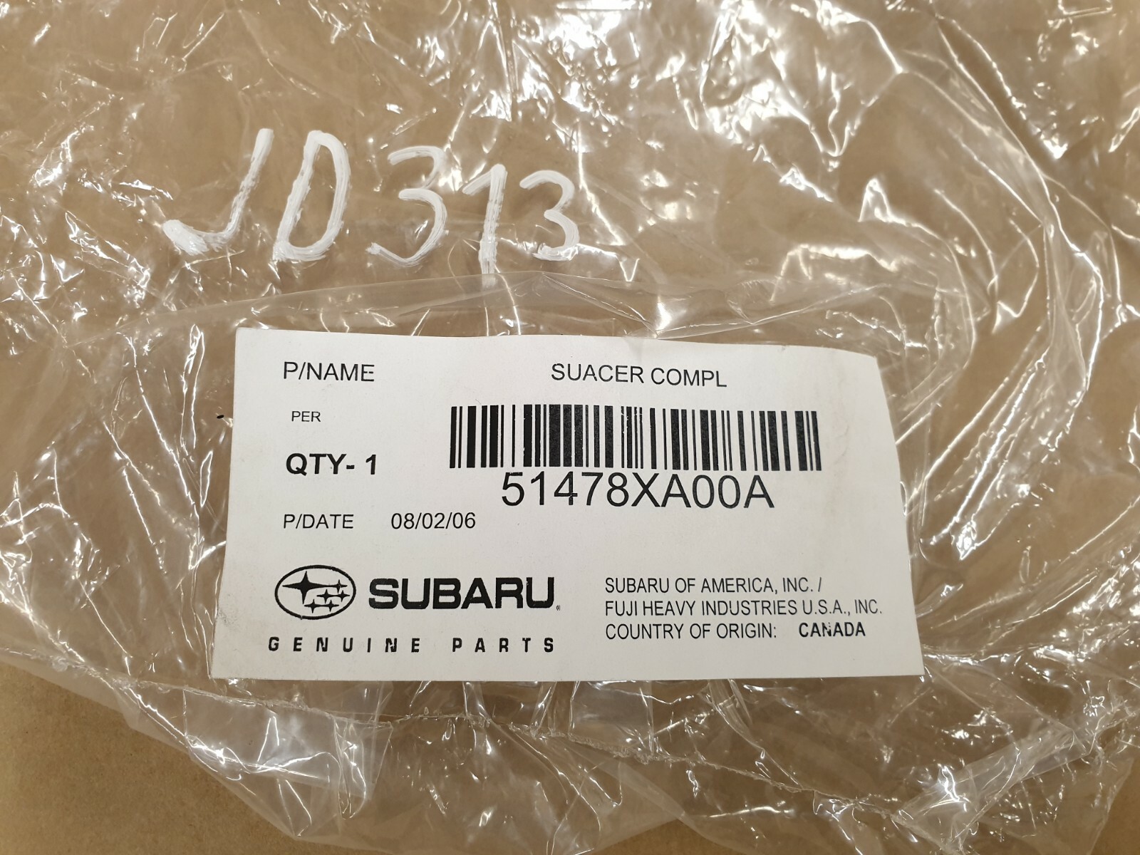 51478XA00A Subaru Saucer Compl Genuine OEM Part for sale online | eBay