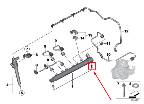 NEW BMW 3 F30, F80 FUEL PRESSURE REGULATOR 13537801992 7801992 ORIGINAL ...