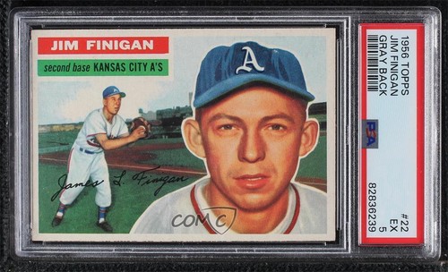 1956 Topps Jim Finigan (Gray Back) #22 PSA 5 | eBay