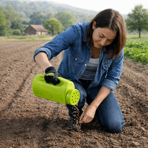with Shovel Hand Spreader Portable Salt Spreader Outdoor Application ...