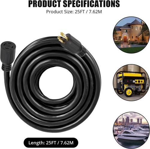 30 Amp 10/15/20/25ft RV/Generator Power Cord N14-30P to Bare Wire ...