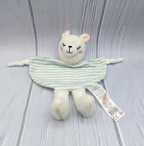 Doudou plat TOM ET KIDDY lama rayé vert blanc BISOUS D'ANGE grelot | eBay