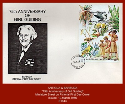ANTIGUA & BARBUDA 1986 - "75th Anniversary Girl Guides" - MS First Day ...