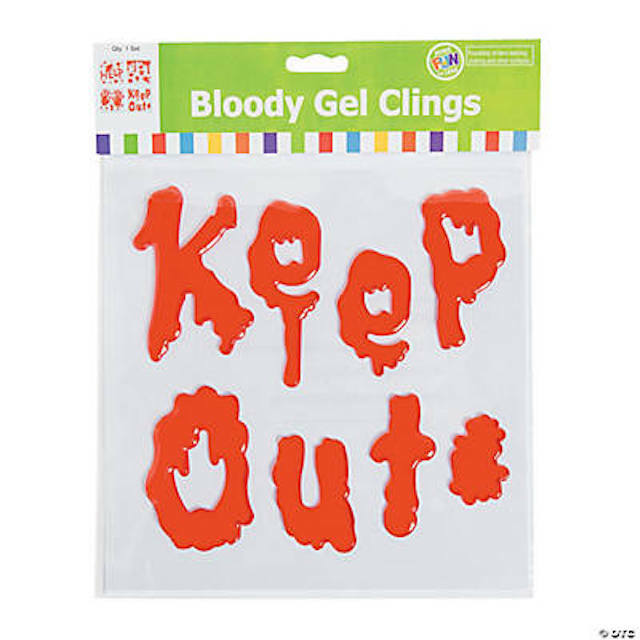 Set of 4 Varied Bloody GEL Self Stick Window Halloween Decor for sale ...