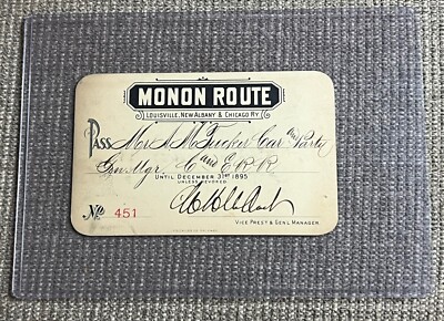 *Annual 1895 Monon Route Louisville New Albany Chicago Railroad Railway ...