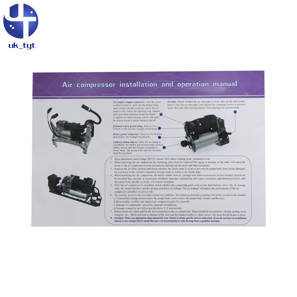 For Range Rover L322 (AMK updated) Air Suspension Compressor Pump Ref ...