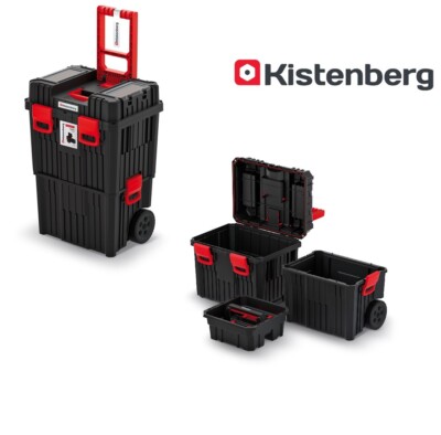 2 Layer Pro Mobile Tool Chest Box Trolley Pull Up Handle Wheels ...