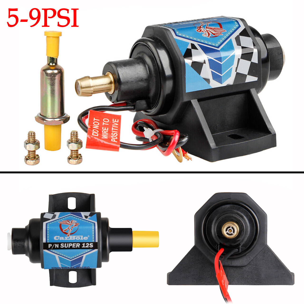 Universal 12V Micro Fuel Pump Electric Gasoline Inline Low Pressure 5 ...