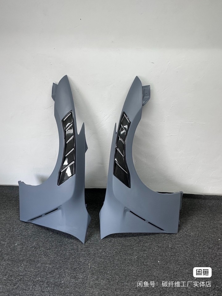 For Nissan GTR R35 2009-16 Half Carbon Fiber Front Bumper Hood Side ...