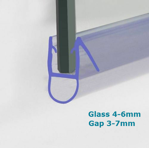 Rubber Plastic Shower Screen Seal Strip For 4-10mm Curved / Flat Glass ...