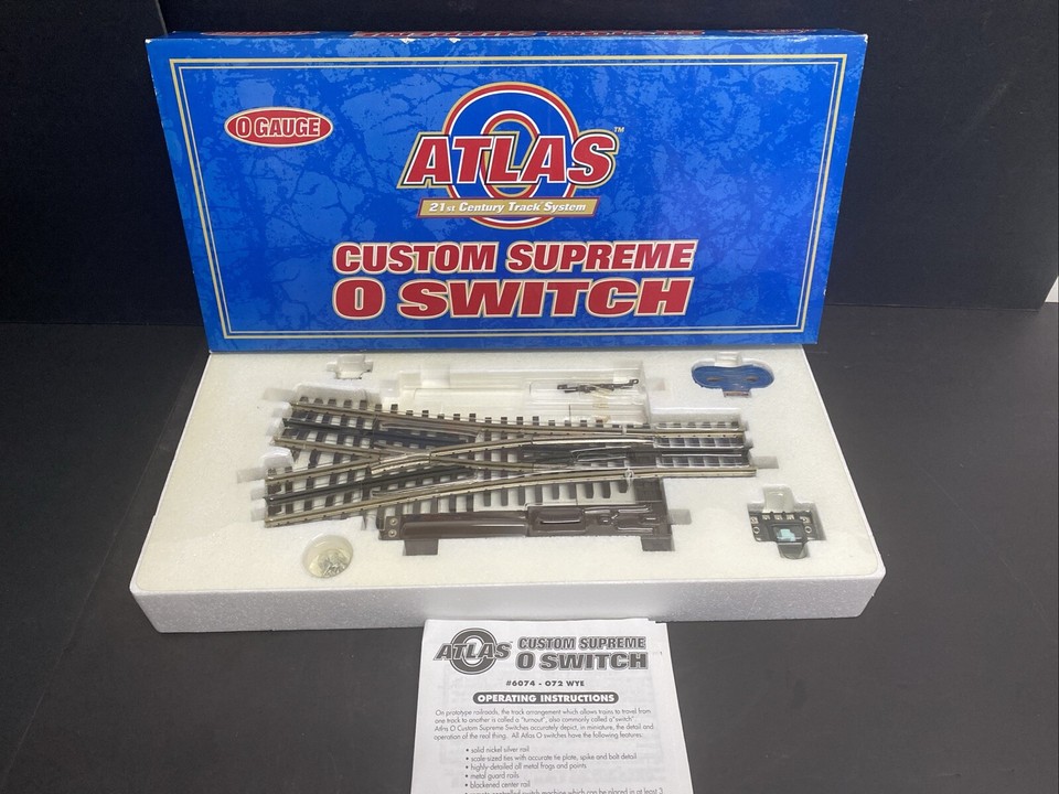 Atlas Custom Supreme 6074 WYE Switch Track 072 Radius O Gauge New in ...