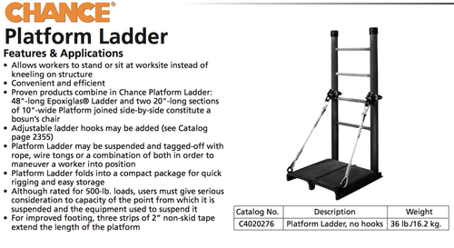 AB Chance C4020276 Hubbell Platform Ladder 6' LineMan Epoxiglas Ladder ...