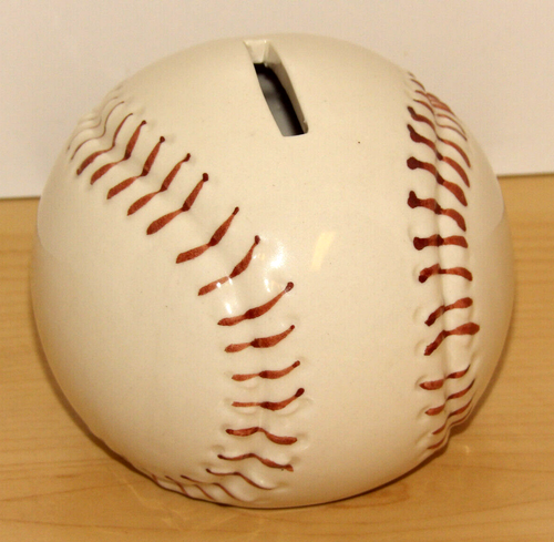 Ceramic 4" x 3" Softball/Baseball Coin Bank w/Stopper-Ex Cond | eBay