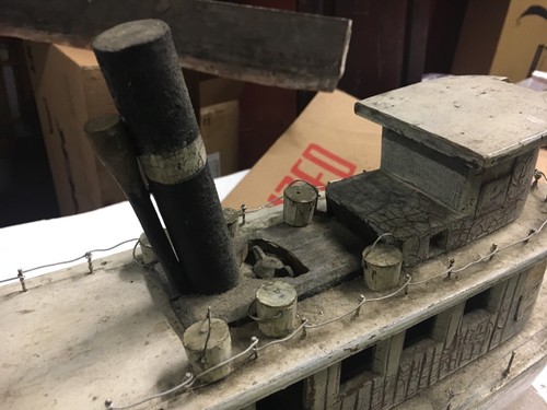 c1930's vintage folk art boat model sea faring ALENE 22" L x 13" h x 5. ...