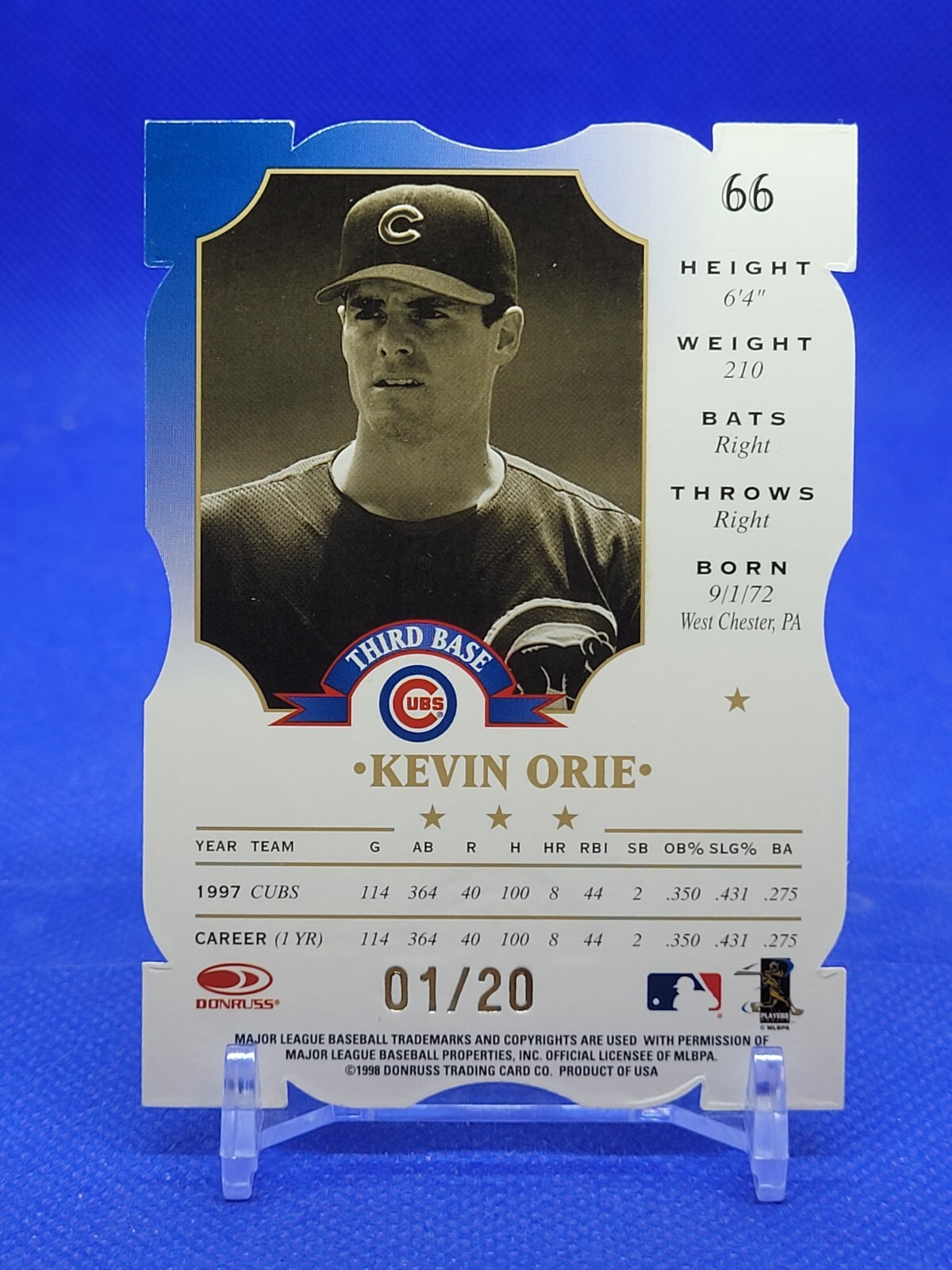 1998 LEAF FRACTAL MATERIALS Z2 Z-AXIS DIE-CUTS #66 KEVIN ORIE RARE SP ...