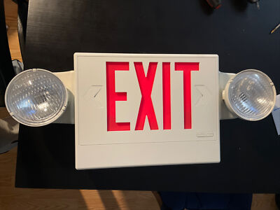 EXIT SIGN WITH LED LIGHTS ON EACH SIDE. WITH EXTRA EXIT PLATE COVER ...