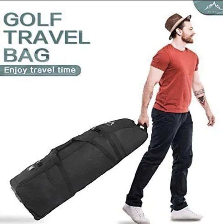 Himal Outdoors Soft-Sided Golf Travel Bag with Wheels - Heavy Duty 600D ...