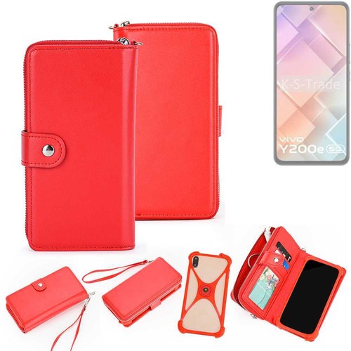 Wallet Mobile phone cover Vivo Y200e 5G Phone protective Case red | eBay