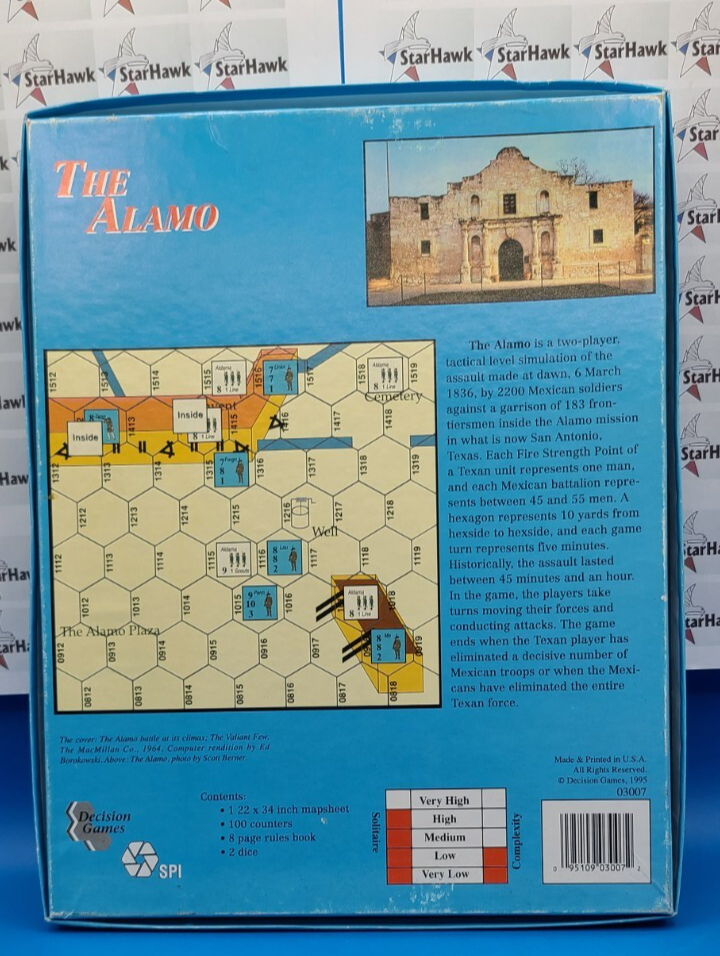 VTG Box good Cond. SPI Decision Games The Alamo Unpunched | eBay