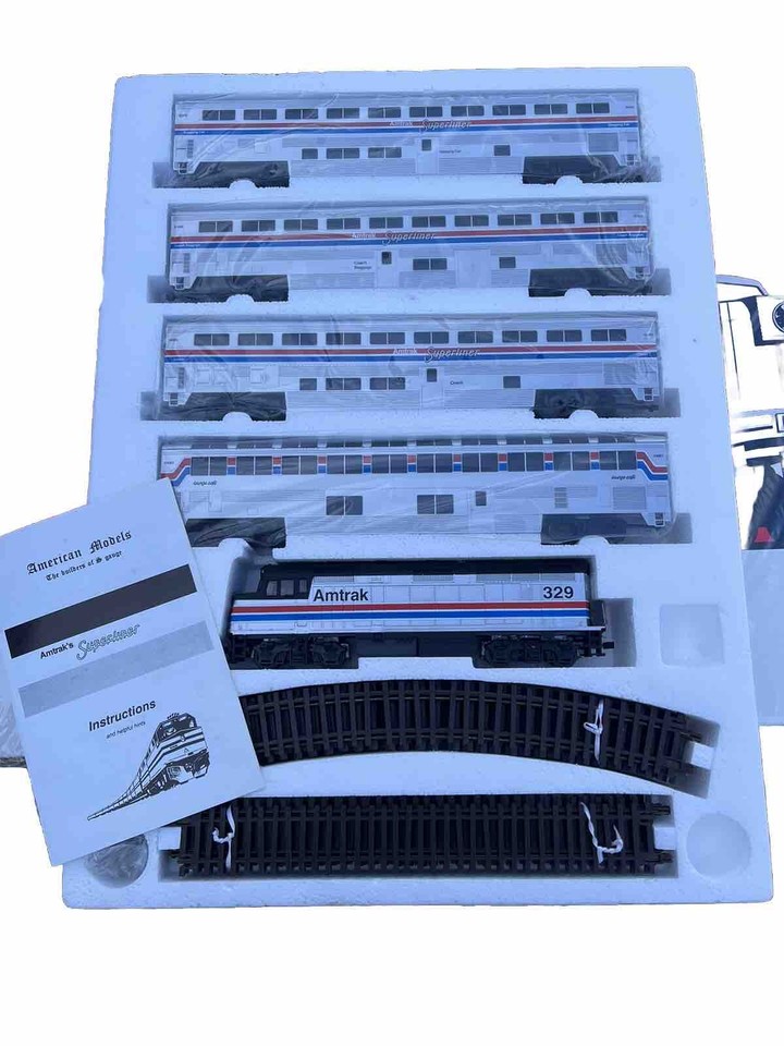 American Models Amtrak Superliner S Gauge Train Set Phase II SLBS. NIB ...
