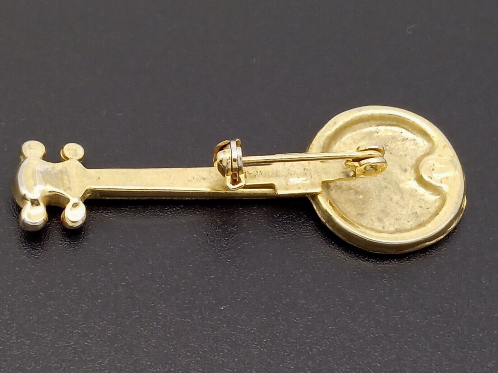Banjo Instrument Brooch Pin Red Enamel Shiny Gold Tone Metal Taiwan ...