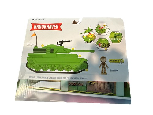 Roblox DevSeries Brookhaven FEATURE TANK Camo Soldier LIGHTS Action ...