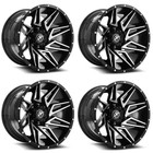 Set 4 20" XF Off-Road XF-218 Gloss Black Machined Wheels 20x10 6x135 ...