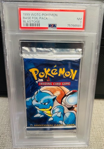RARE! SEALED 1999 WOTC Pokemon Base Foil Pack Blastoise PSA 7 | eBay