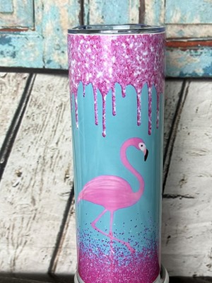 Pink Flamingo Dripping 20 Ounce Skinny Tumbler New | eBay