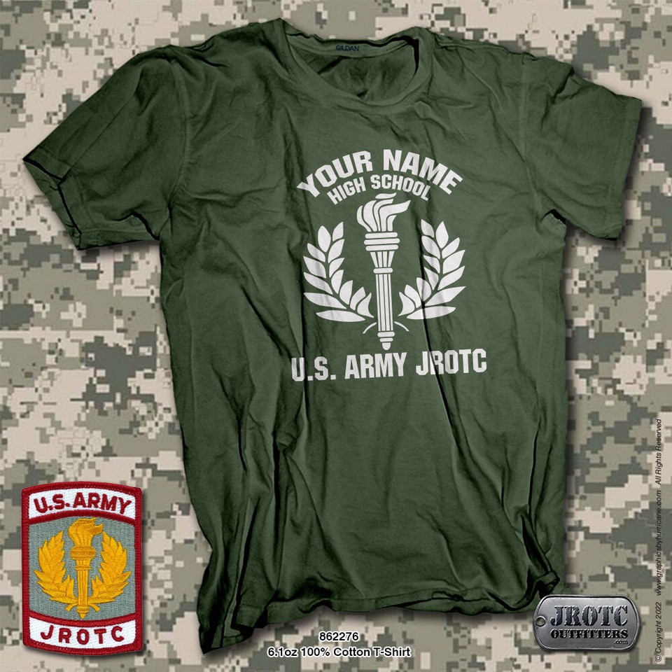 U.S. Army JROTC Short Sleeve T-Shirt with YOUR School Name and JROTC ...