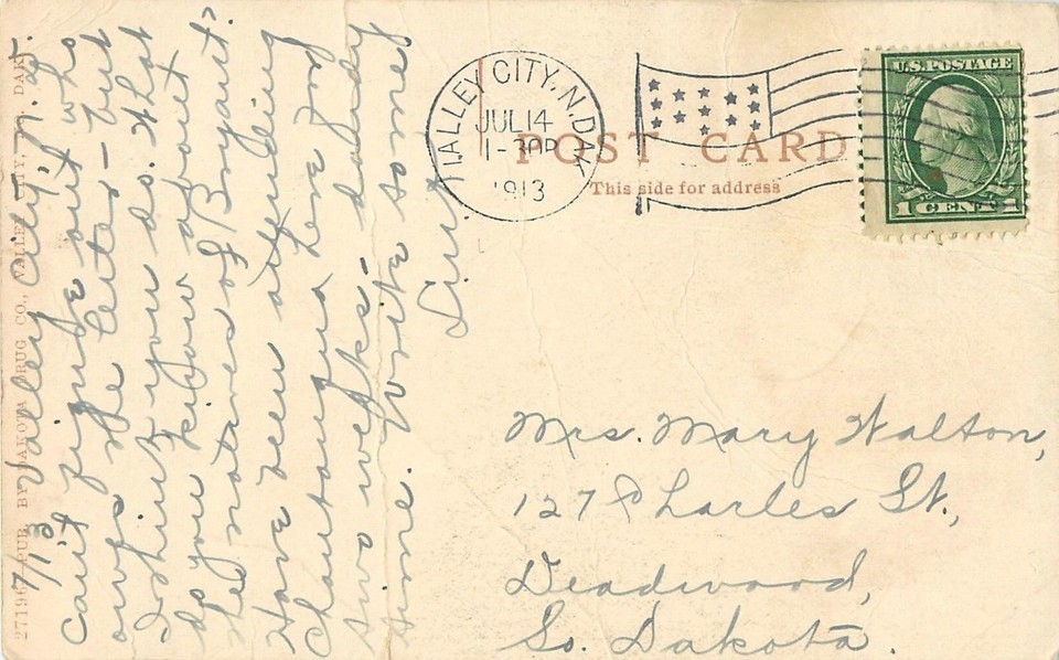 1913 Barnes County Court House, Valley City, North Dakota Postcard - As ...