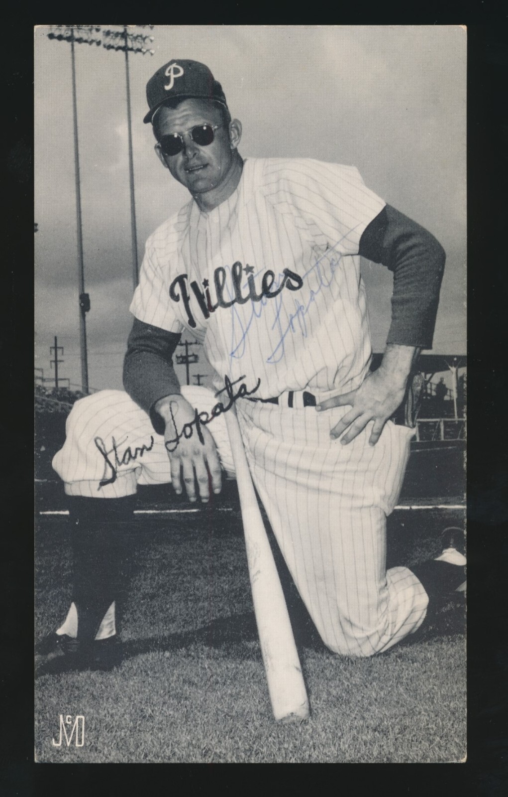 1950's J.D. McCarthy Postcard -STAN LOPATA (Phillies) *AUTOGRAPHED* d ...