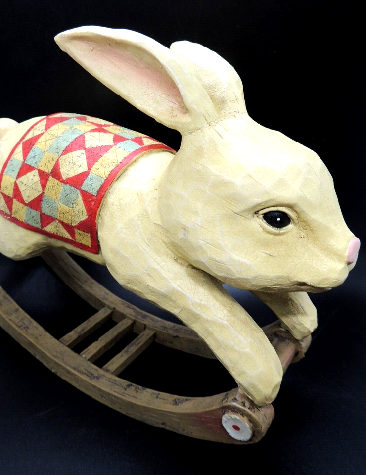 Rocking Rabbit Bunny with Quilt Folk Art Decor Easter Spring Folk Art ...