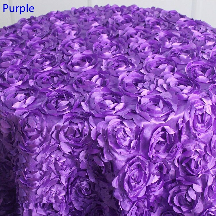 120cm Nordic Round 3D Rose Fabric Tablecloth Table Cover Wedding Party ...