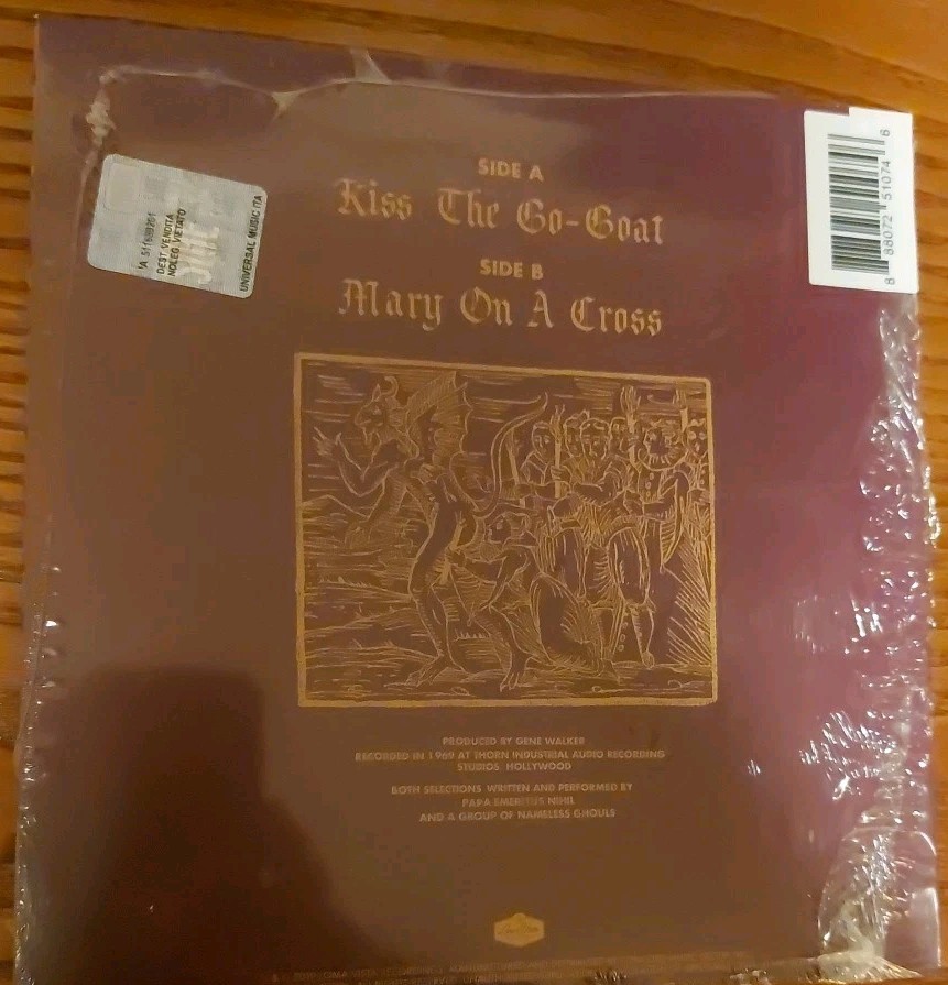 GHOST KISS THE GO-GOAT 45 GIRI VIOLA SIGILLATO. Lato B Mary on a cross ...