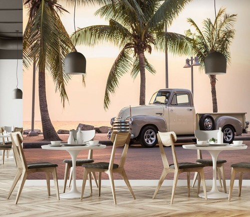 3D Beach Pickup Truck A596 Transport Wallpaper Mural Self-adhesive ...