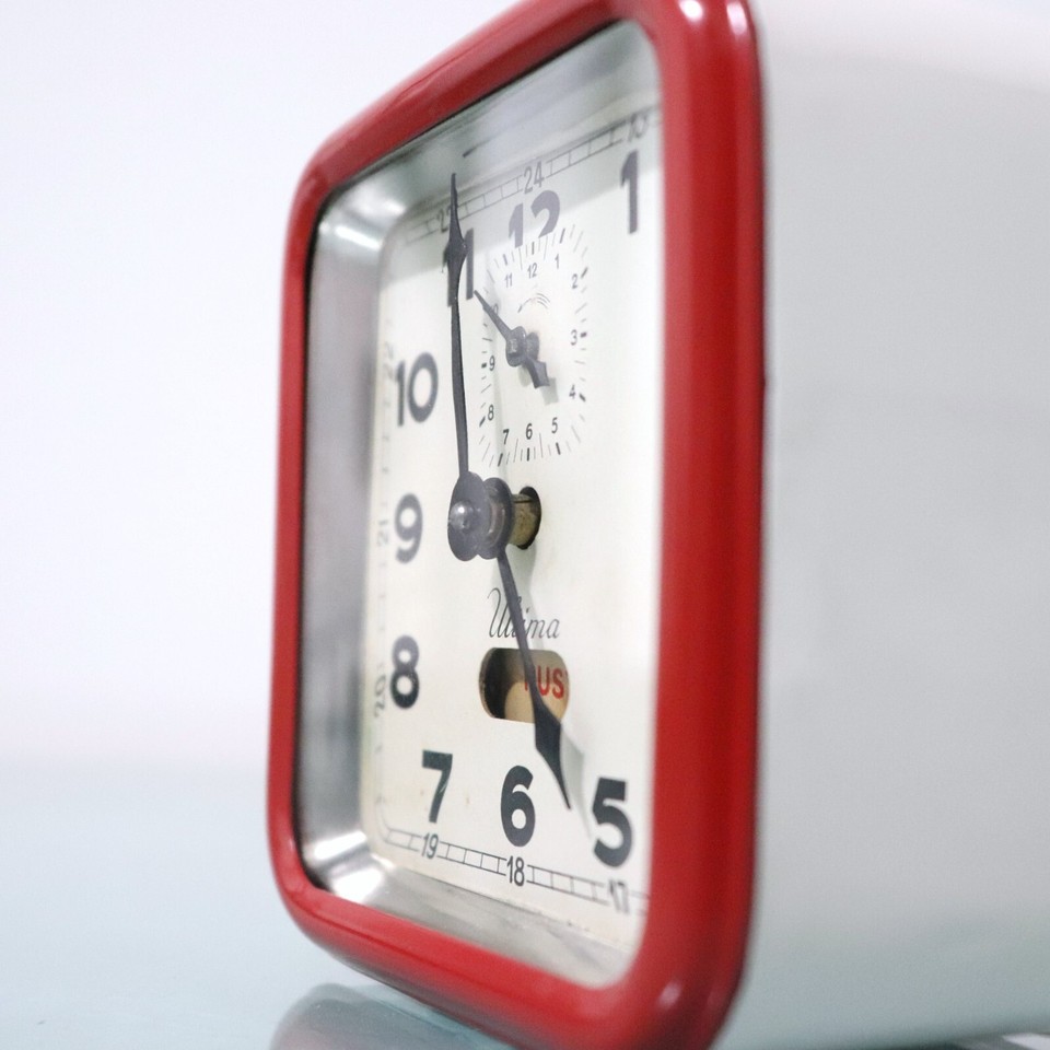 JUNGHANS ULTIMA Mantel Alarm Clock XXL Antique BAUHAUS!! 1920s Red ...