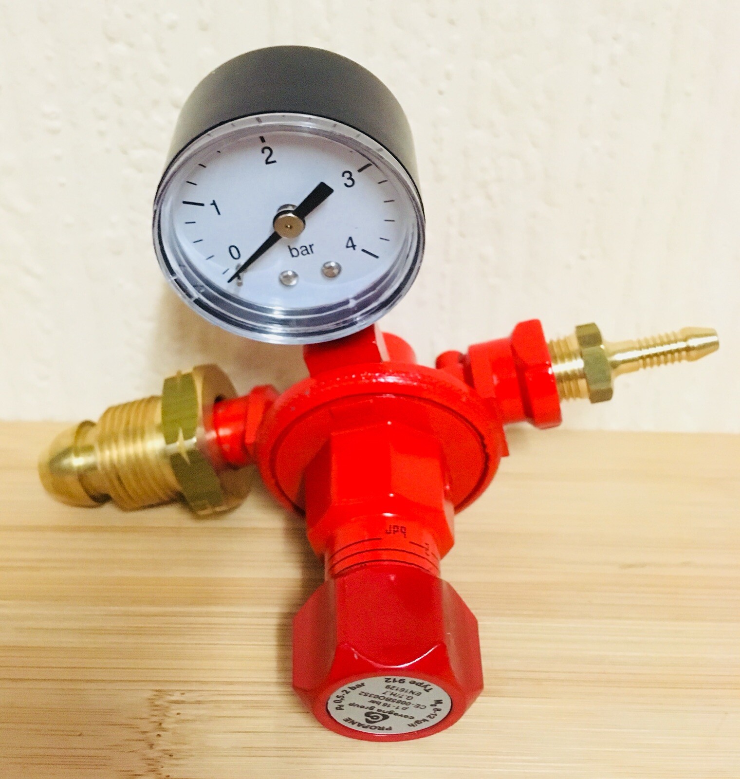 Reca 912 0.5 - 2 Bar High Pressure Propane Gas Regulator with Gauge | eBay