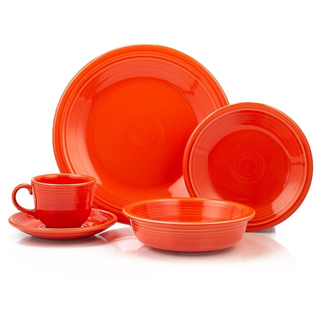Fiesta Fiestaware Homer Laughlin Poppy 5 PC Place Setting 1st Quality ...